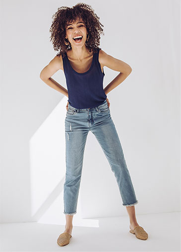 Ladies Jeans | Ripped & High Waisted | MRP Clothing